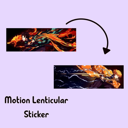 3D Motion Sticker (Demon Slayer) Tanjiro & Zenitsu [Rectangle] - Pure ...
