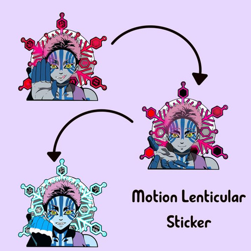 3D Motion Sticker (Demon Slayer) Akaza Kimetsu - Pure Blades