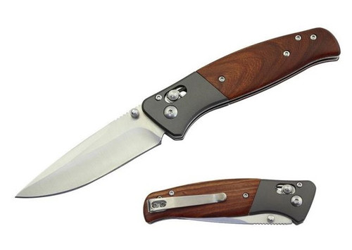 Stec Wood Axis Lock Folding Knife [3" Satin Drop Point 8cr14mov] - Pure ...