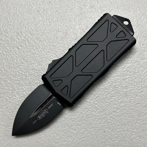 Microtech Exocet All Black Tactical OTF Knife Double Edge (1.98" Black ...