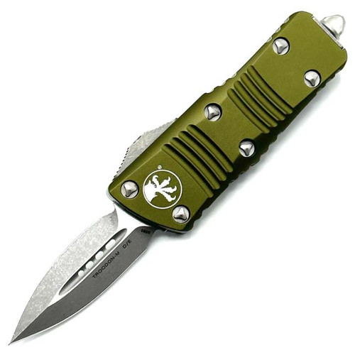 Microtech Mini Troodon OD Green OTF Knife Double Edge (1.9" Apocalyptic ...