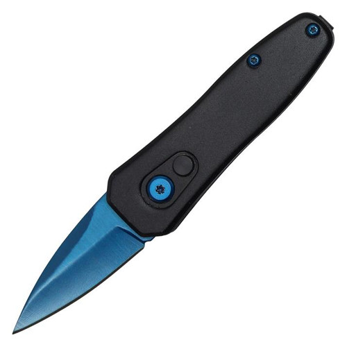 Atomic Mini Push Button (BLUE) Auto Pocket Knife #48 - Pure Blades