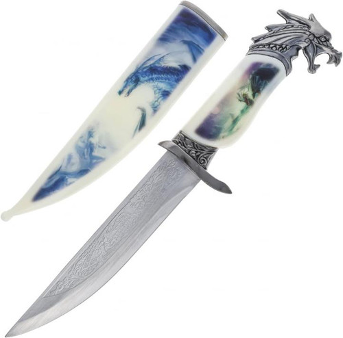 Fantasy Dagger - Blue Dragon with Scabbard 13" - Pure Blades