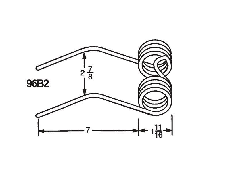 5 of Vermeer Baler Teeth 7" Tine Length x 2.875" Tine Gap x 1.687" Coil ...