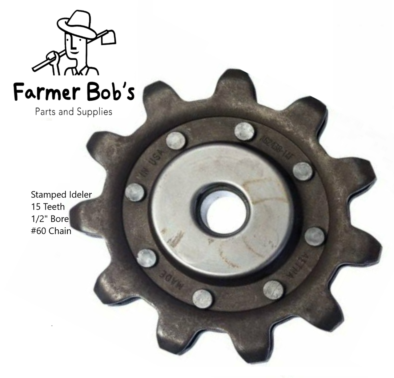 15 Teeth Stamped Idler Sprocket w/ 1/2" Bore for 60 Chain | AG-2417A ...