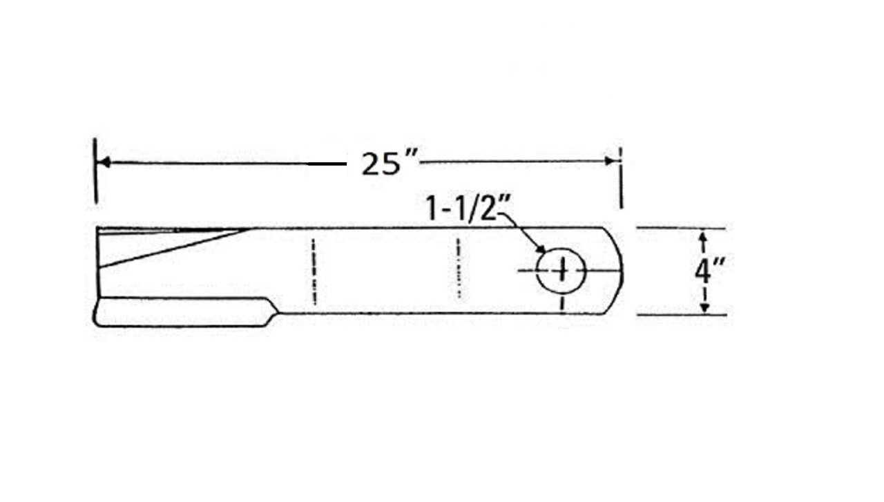 Rotary Cutter Blade Replaces IH WAC 25" x 4" x 0.5" w/ 1.5" Hole CCW ...