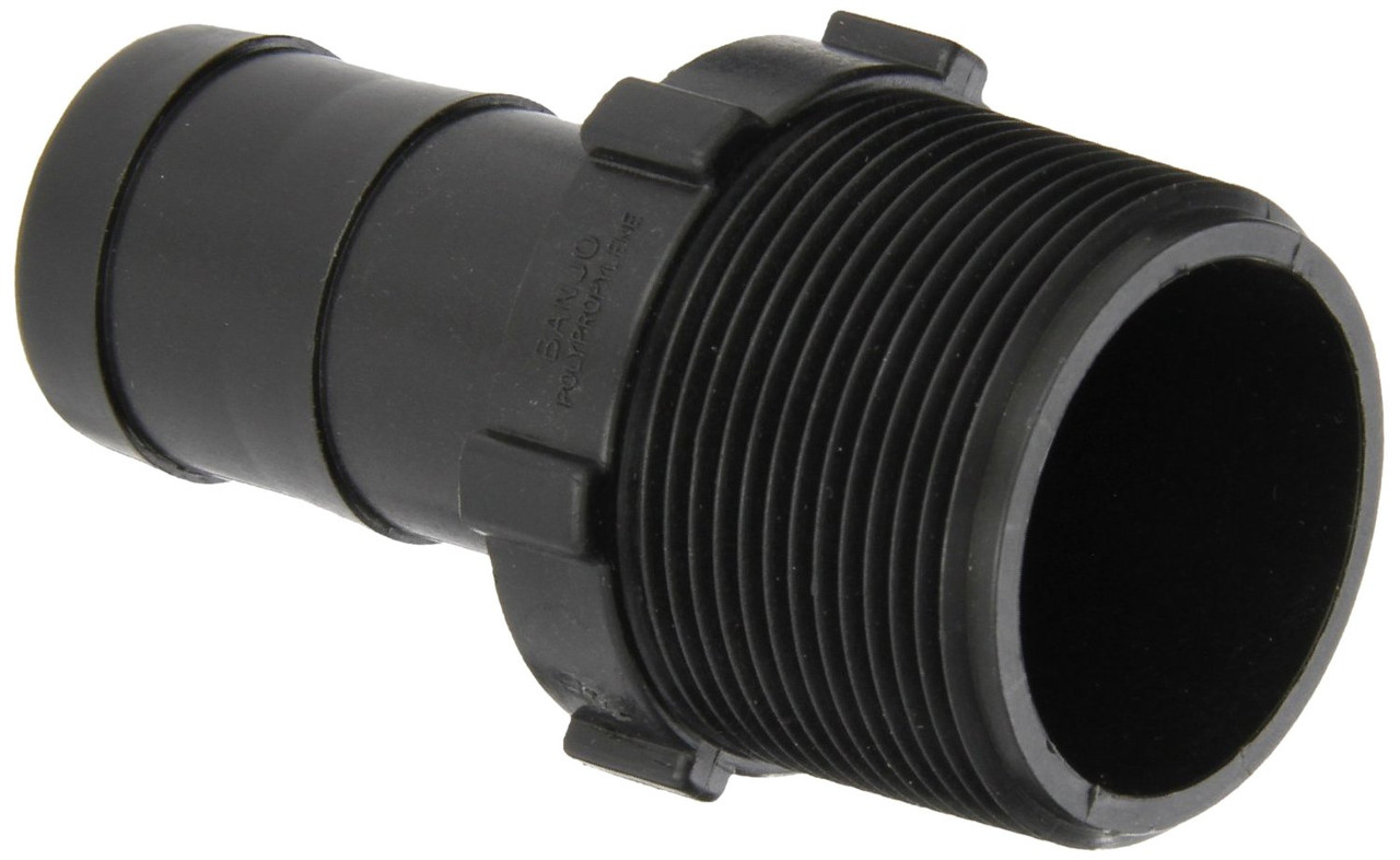 Banjo Polypropylene Hose Barb 1-1/2" NPT x 1" Barb Max PSI 300 | HB150 ...