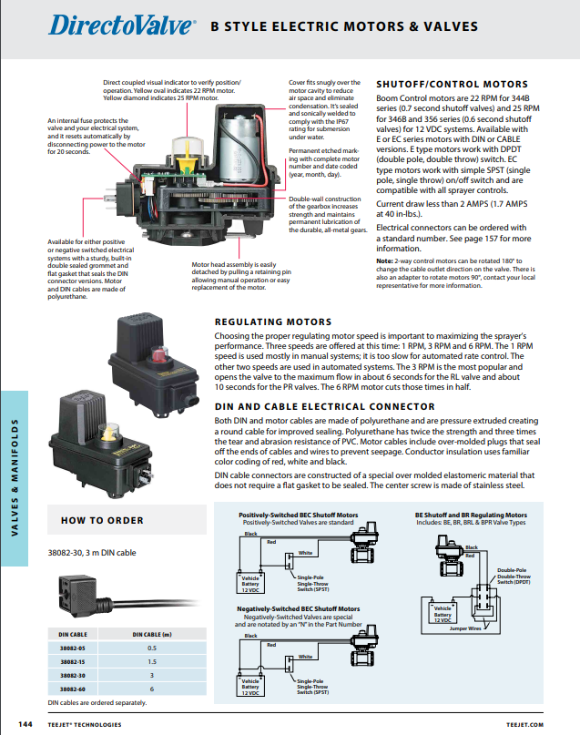 Teejet Positive Replacement Actuator Motor 0.15 RPMS for BEC Shutoff ...
