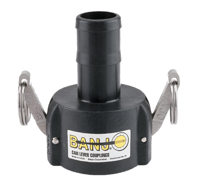 Banjo Poly Cam Lever Coupling 1" Female Coupler x 1" Hose Barb Max PSI ...