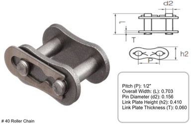 40-1, Roller Chain Connecting Link Standard ( Master Link ) | CL40 ...