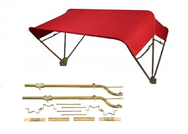 Red Complete 3 Bow 48" Tractor Umbrella Buggy Top w/ Axle Mounts JBT3 ...
