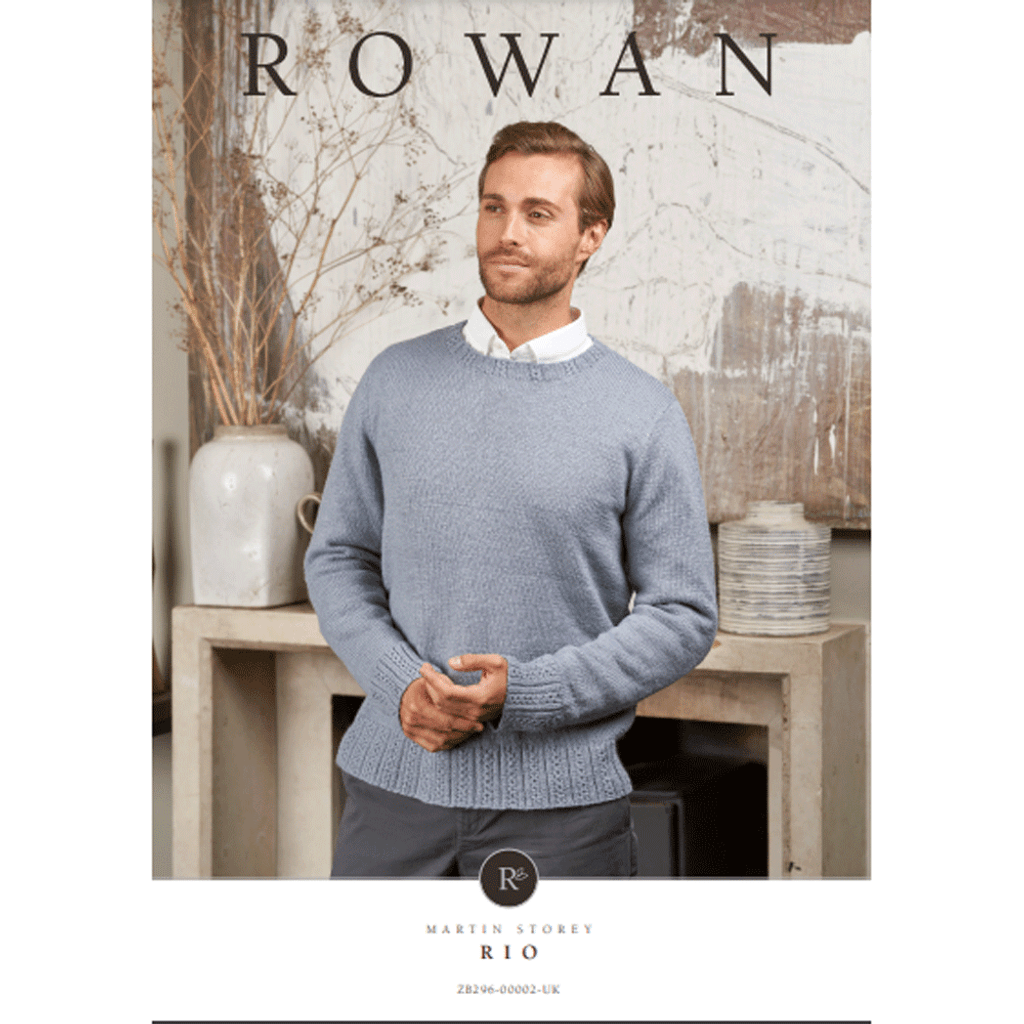 Rowan Mens Rio Sweater Knitting Pattern Using Island Blend Fine