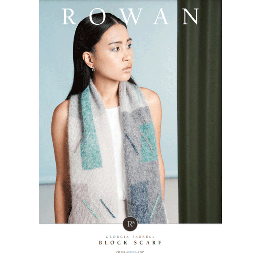 Rowan Ladies Block Scarf Knitting Pattern Using Felted Tweed And