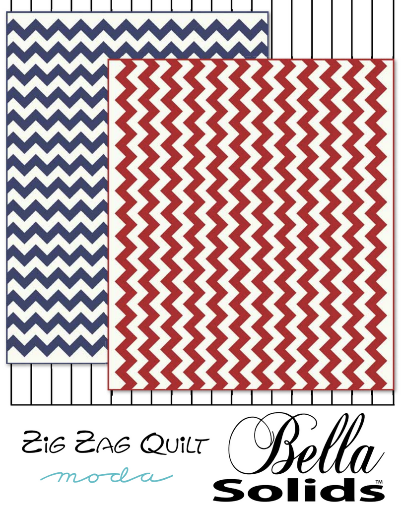 Zig Zag Quilt | Bella Solids | Moda Fabrics | Free Downloadable Pattern - Outback Yarns