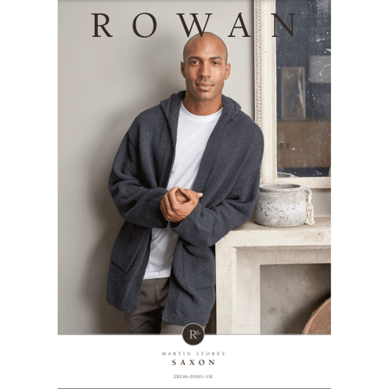 Rowan Mens Saxon Cardigan Knitting Pattern Using Denim Revive