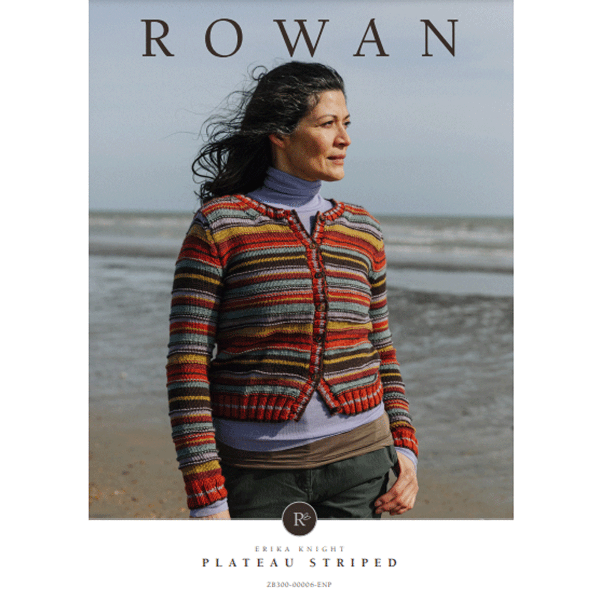 Rowan Womens Plateau Striped Cardigan Knitting Pattern Using Pebble