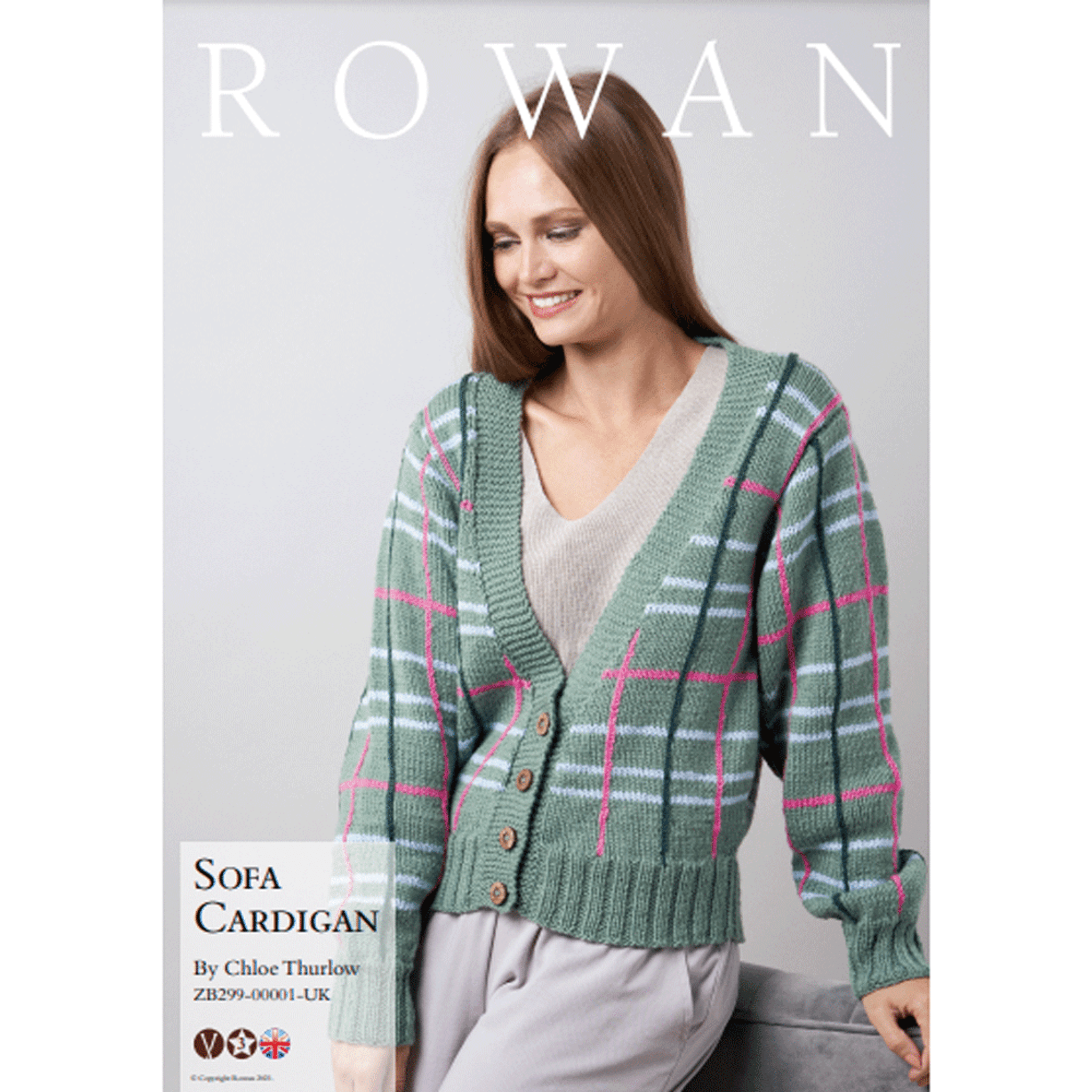 Rowan Womens Sofa Cardigan Knitting Pattern Using Pure Wool Superwash