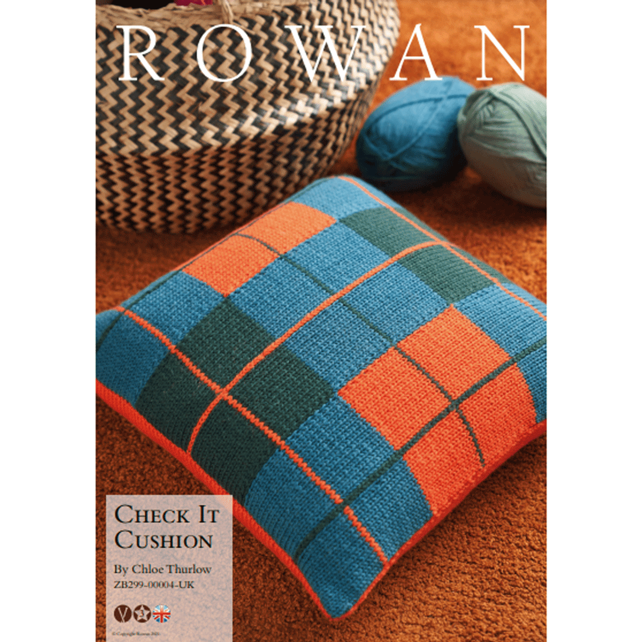 Rowan Homes Check It Cushion Knitting Pattern Using Pure Wool