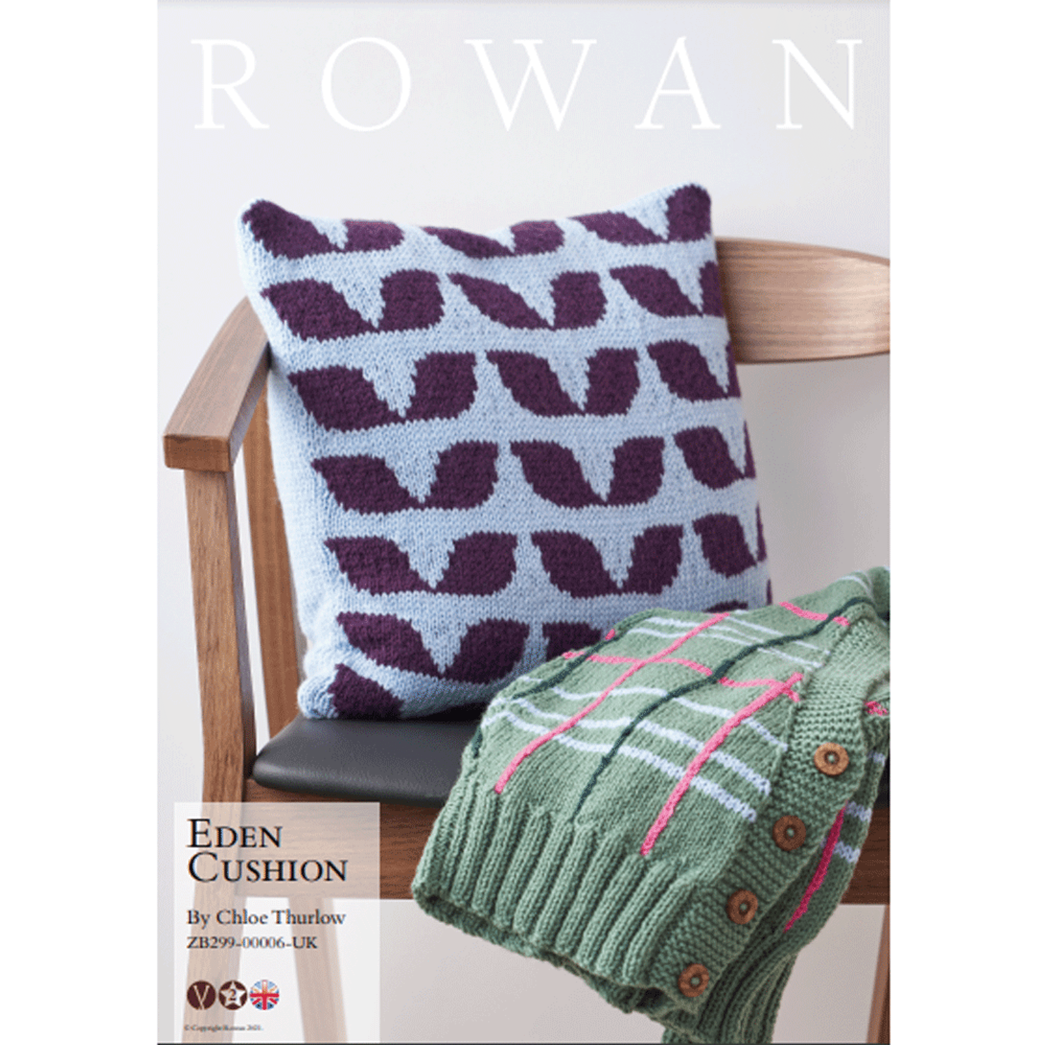 Rowan Homes Eden Cushion Knitting Pattern Using Pure Wool Superwash