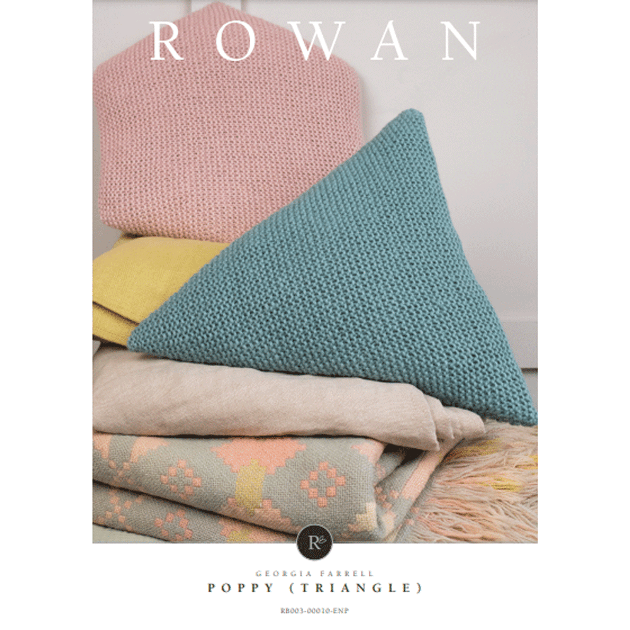 Rowan Home Poppy Triangle Cushion Knitting Pattern Using Cotton Wool