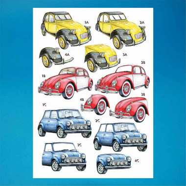 Classic Cars | Die-Cut Decoupage Sheet | Craft UK | Outback Yarns