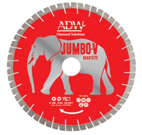 ADW Jumbo V, Quartzite, Granite, Engineered Stone Bridge Saw Blades