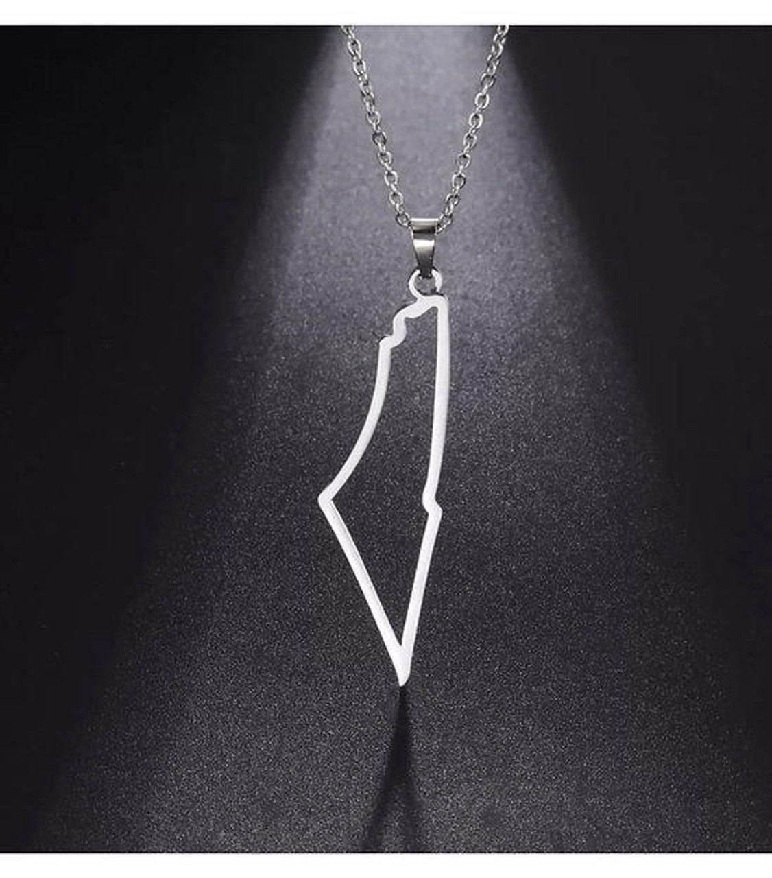 Butterfly Palestine Map Outline Necklace Chain Pendant