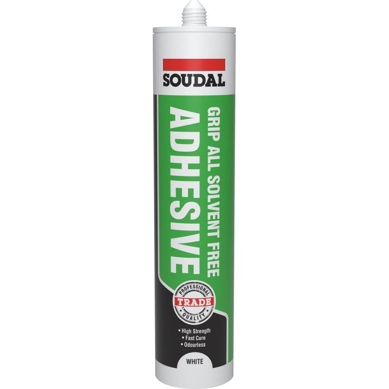Soudal Solvent Free Grab Adhesive White 290ml - Diamond Industrial Supplies