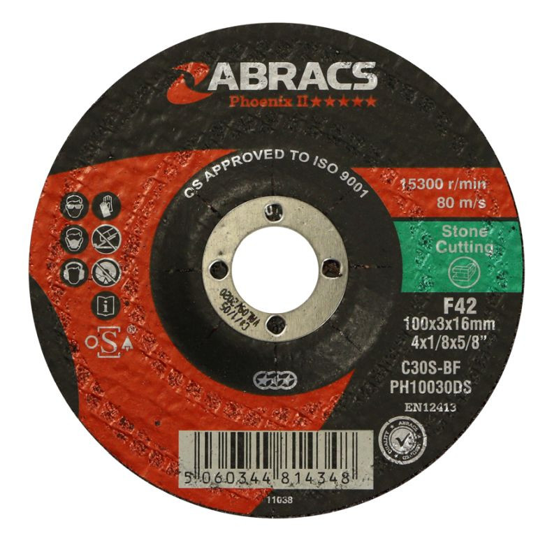 PHOENIX II 100mm x 3mm x 16mm DPC Stone Cutting Discs (25) - Diamond ...
