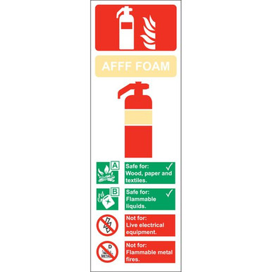 300 x 100mm S/A Foam Extinguisher Use Sign - Diamond Industrial Supplies