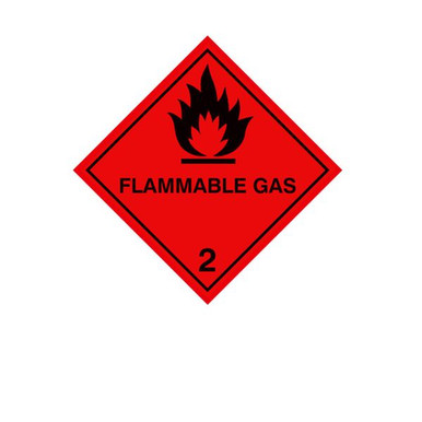 100 x 100mm S/A Flammable Gas 2 Sign - Diamond Industrial Supplies