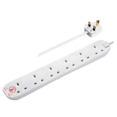 6 Gang Surge Protected Extension Lead 2mtr 13A 240V - Diamond ...