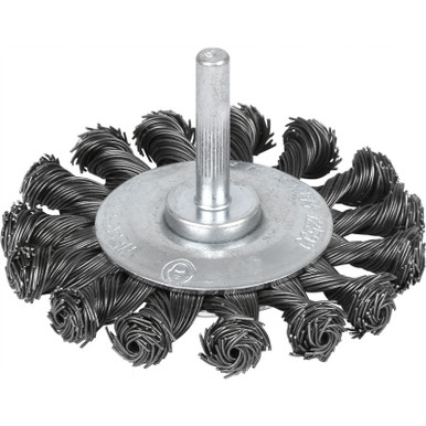 75mm Twist Knot Spindle Mounted Wire Wheel - Diamond Industrial Supplies