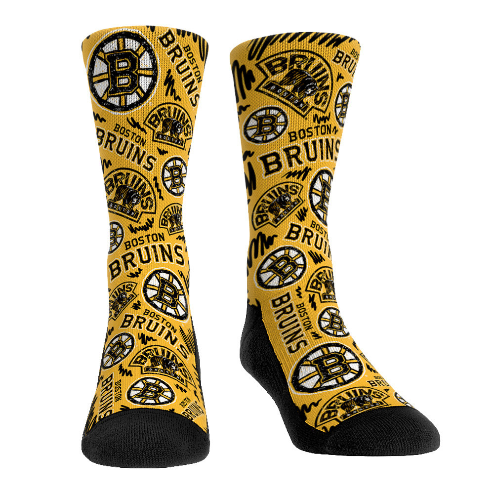 Bruins Logo Sketch Crew Socks | Boston Pro Shop