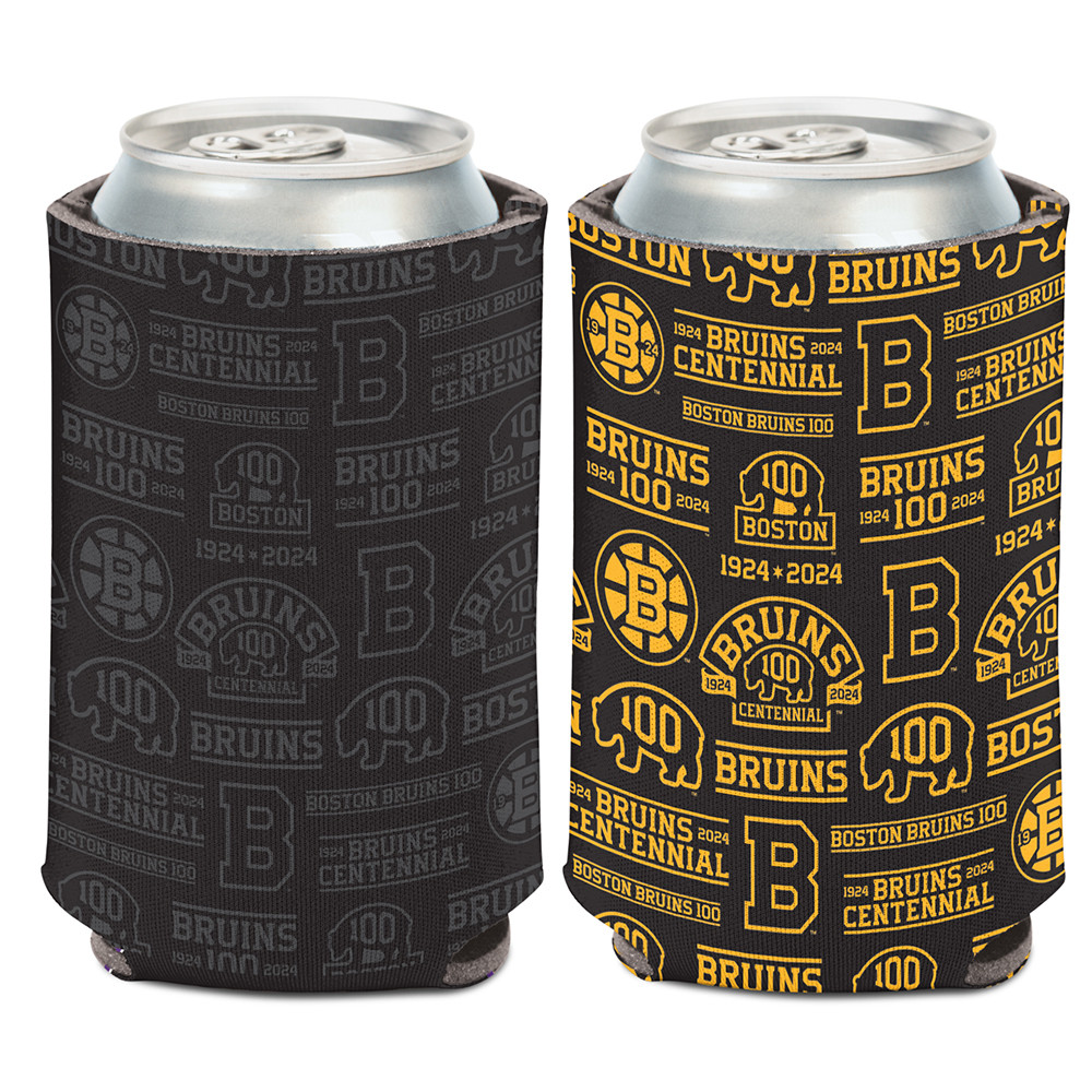 Bruins Centennial Pattern Art Can Cooler