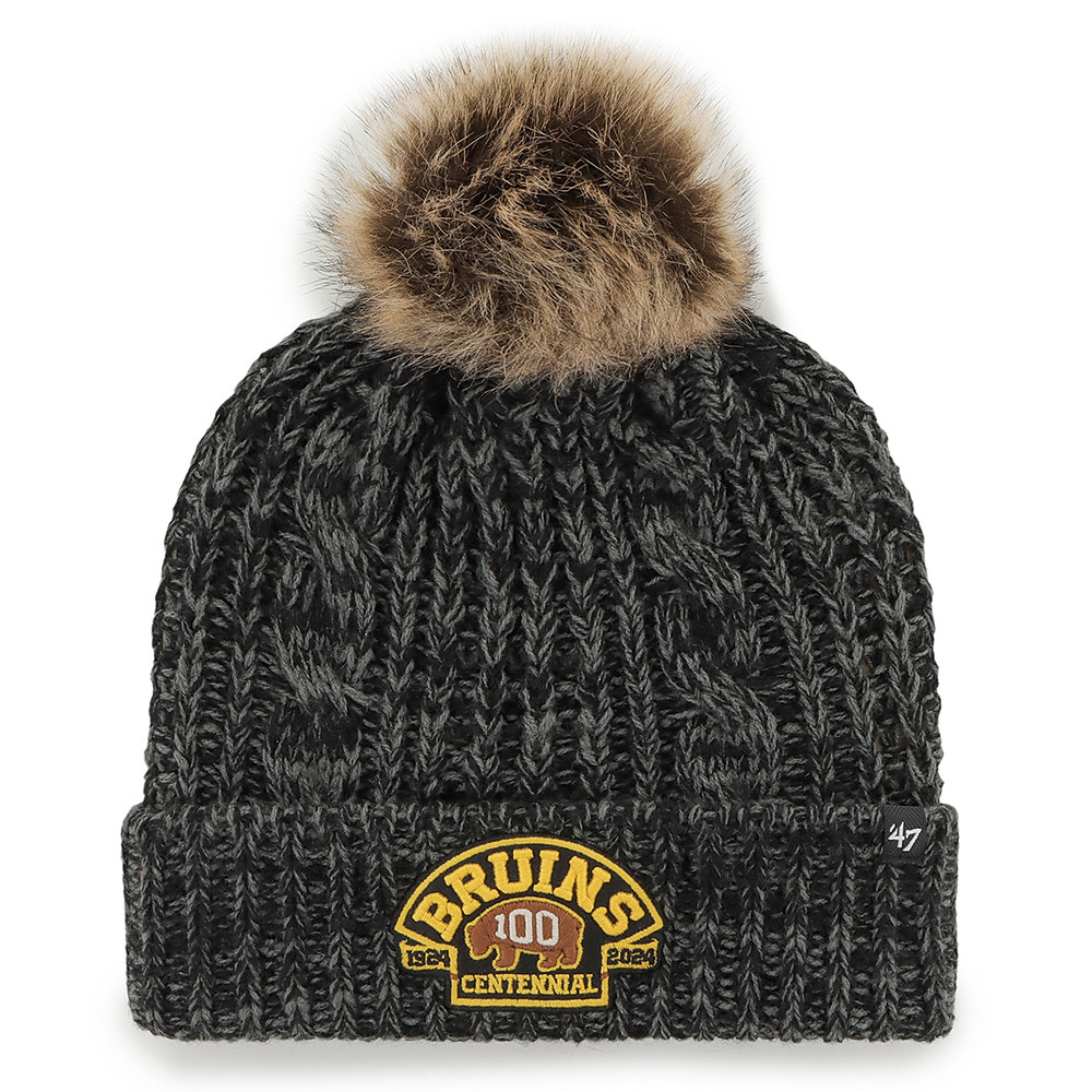 Bruins Ladies '47 Centennial Black Meeko Knit Hat - Boston ProShop