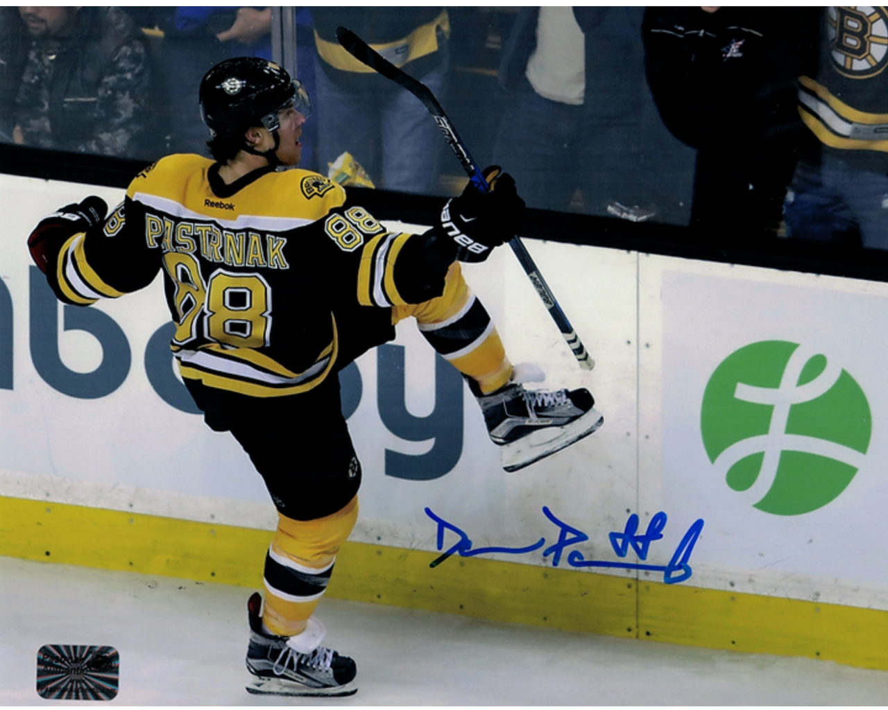 David Pastrnak Signed / Autographed Celebration Photo 8x10