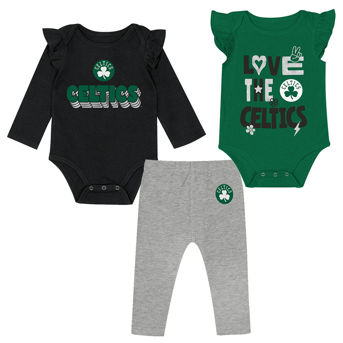 Celtics Newborn Girls Pump Fake Creeper Set