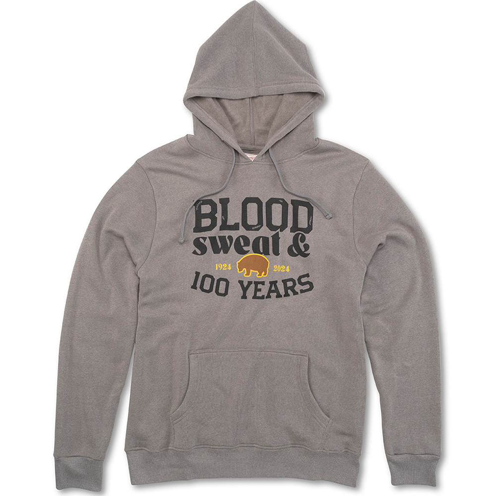 Bruins Centennial Blood Sweat & 100 Years Gray Pullover Hood