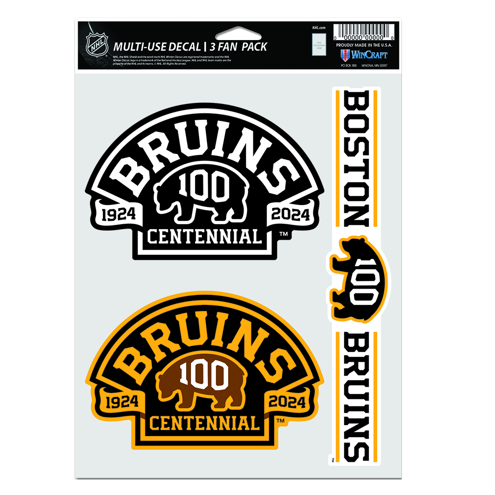 Bruins Centennial 3pk Multi-Use Decal - Boston ProShop
