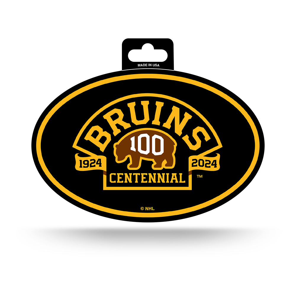 Bruins Centennial Logo Oval Metallic Decal - Boston ProShop