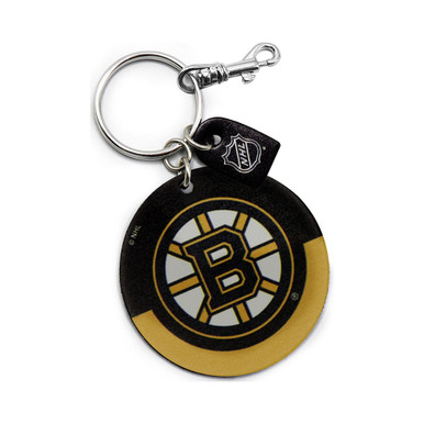 Bruins Round Leather Keychain | Boston Pro Shop