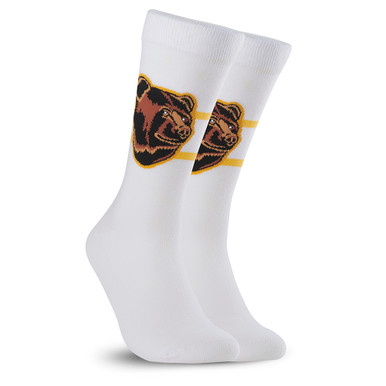 Bruins 1992 Bear White Socks - Boston ProShop