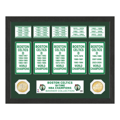 Celtics 18x NBA Champions Banners Coins Photo Mint - Boston ProShop
