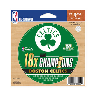 Celtics 18x NBA Champions Round Die-Cut Magnet - Boston ProShop