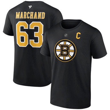Marchand Captain Name and Number Tee - Boston ProShop