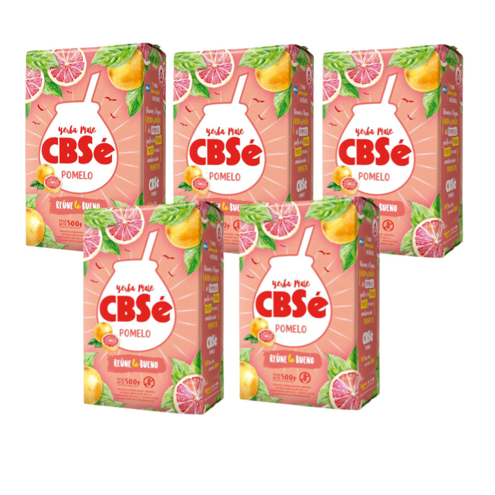 CBSé Yerba Mate Pomelo, 500 g / 1.1 lb ea (pack de 5 unidades)