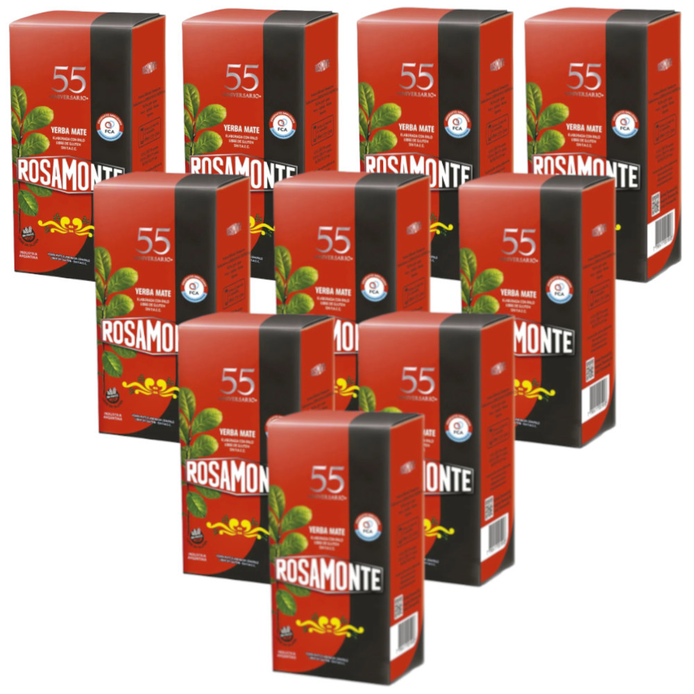 Rosamonte Yerba Mate 55 Aniversario, 500 g / 1.1 lb ea (pack de 10 ...