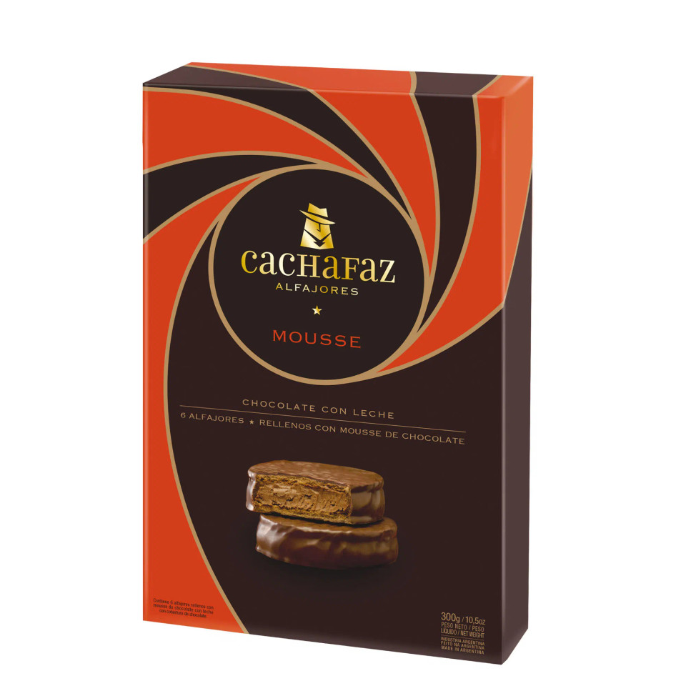 Cachafaz Alfajor Relleno de Mousse (caja con 6 unidades)