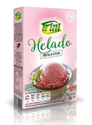 Trini Helado en Polvo Sabor Frutilla con Stevia, 40 g / 1.41 oz